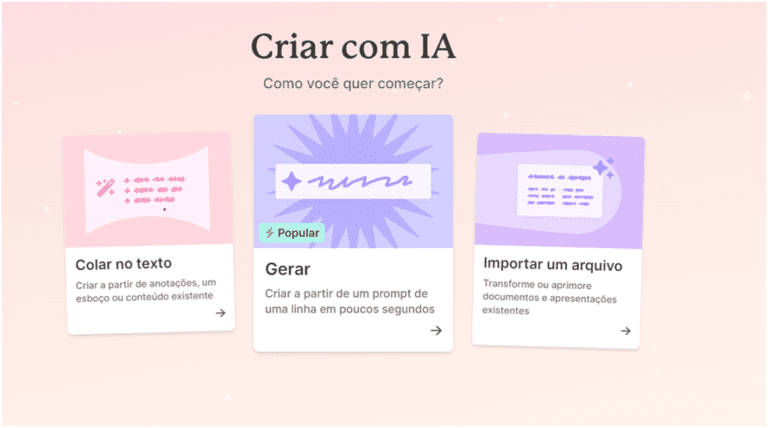 Gamma.App ferramenta que usa IA para criar apresentação, página da web ...